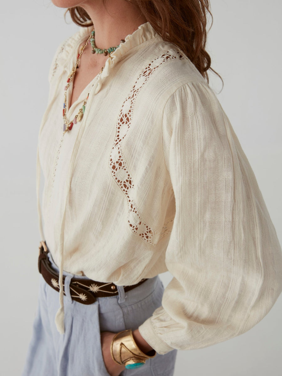 Ingrid Blouse - Capri Bone White – Maison Hotel
